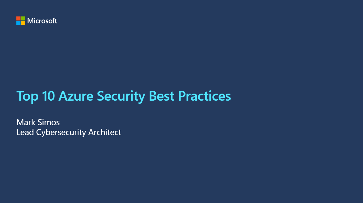Top 10 Best Practices for Azure Security - Microsoft Community Hub